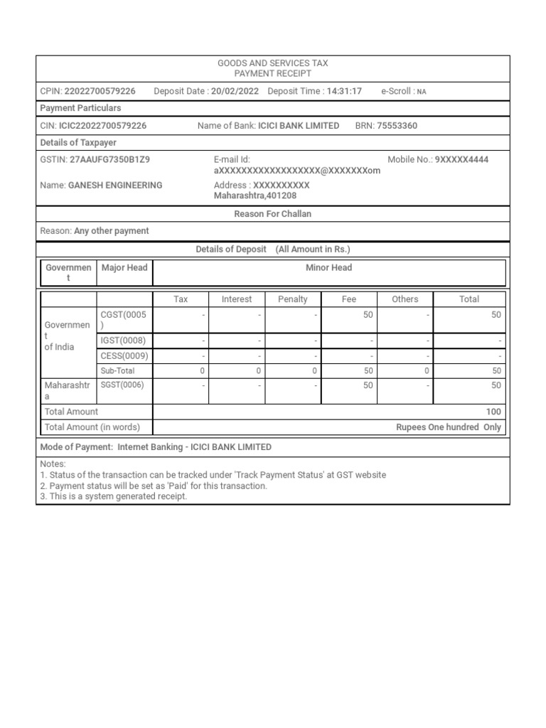 GST-Challan Receipt | PDF
