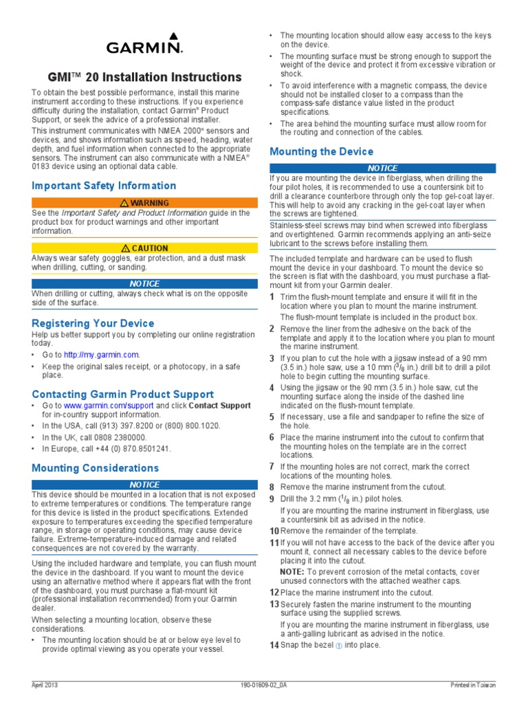 GMI™ 20 Installation Instructions: Mounting The Device | PDF ...