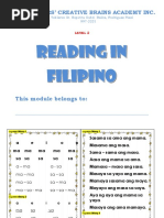 Filipino Pyramid Sentence Reading Fluency | PDF
