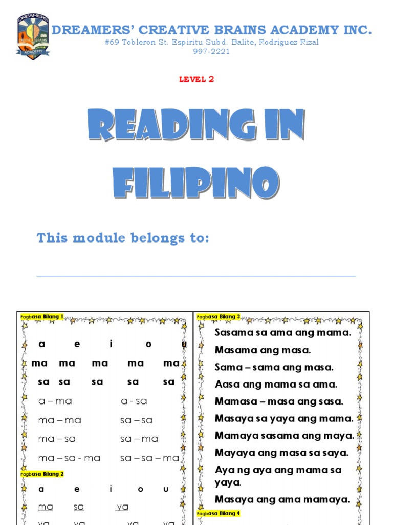Level 2 - Reading in Filipino | PDF