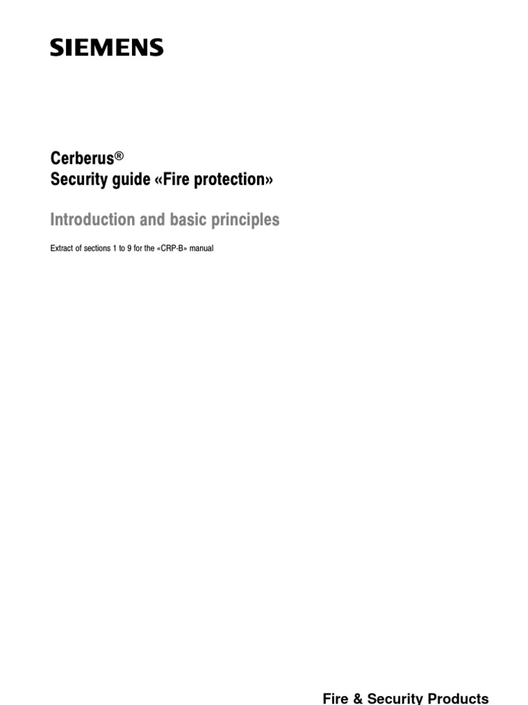 Basic Principals In Fire Protection Siemens Pdf Fire Sprinkler