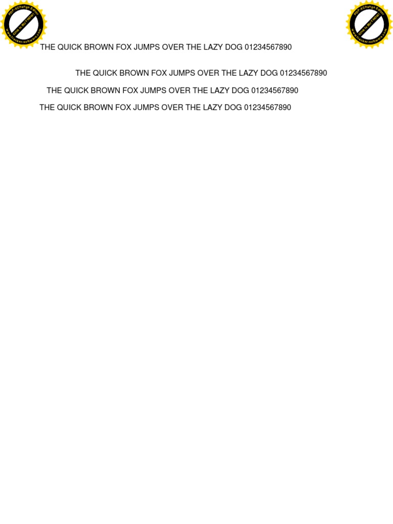The Quick Brown Fox Jumps Over The Lazy Dog 01234567890: Ar Ar | PDF