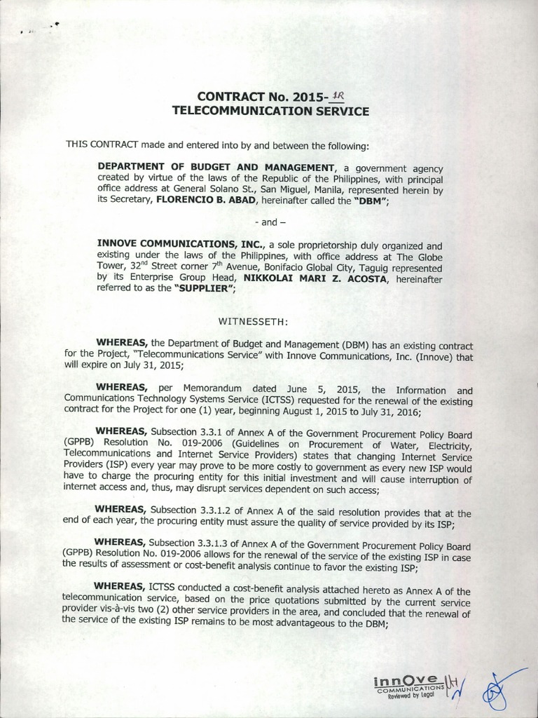 Telco Renewal Contract | PDF | Internet Service Provider ...