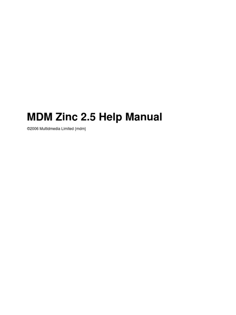MDM ZINCv2.5 UserManual | PDF | Adobe Flash | Software