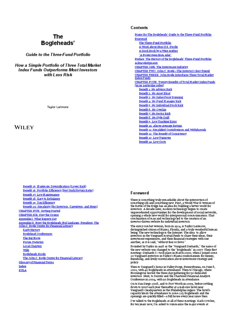 The Bogleheads' Guide To The Three-Fund Portfolio by Taylor Larimore ...