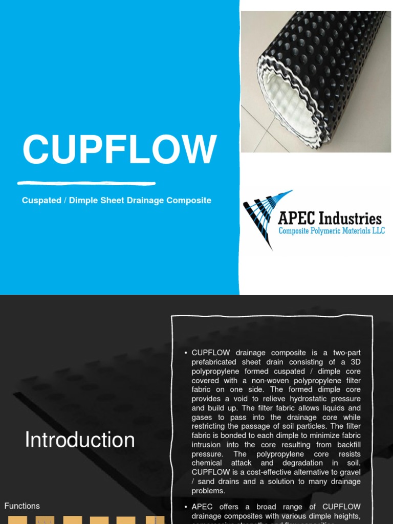 Cupflow: Cuspated / Dimple Sheet Drainage Composite | PDF | Drainage ...