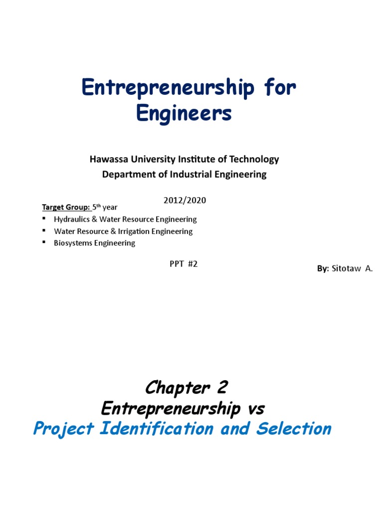 Entrepreneurship Ch.2 | PDF | Swot Analysis | Entrepreneurship
