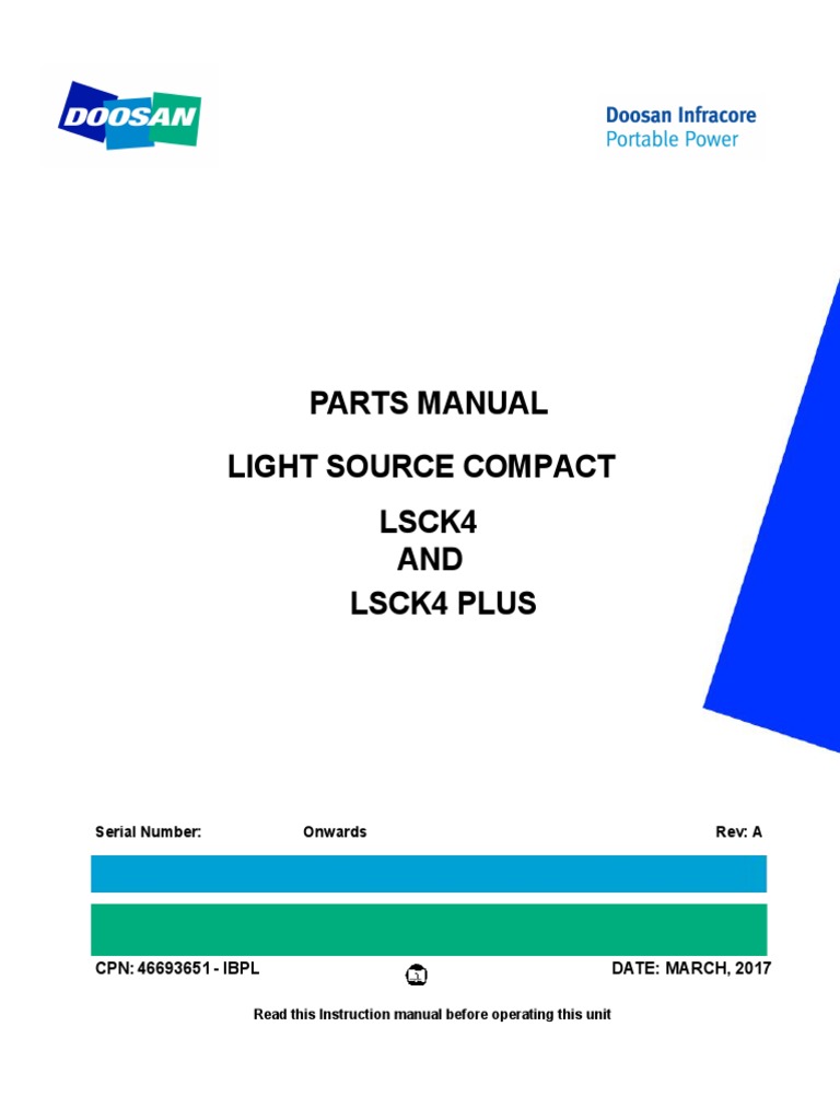 Parts Manual Light Source Compact Lsck4 Lsck4 Plus AND | PDF | Screw ...