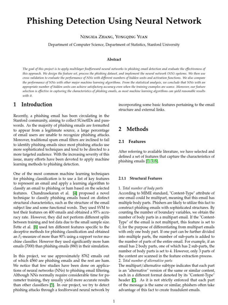 Phishing Detection Using Neural Network: Ningxia Zhang, Yongqing Yuan | PDF | Phishing ...