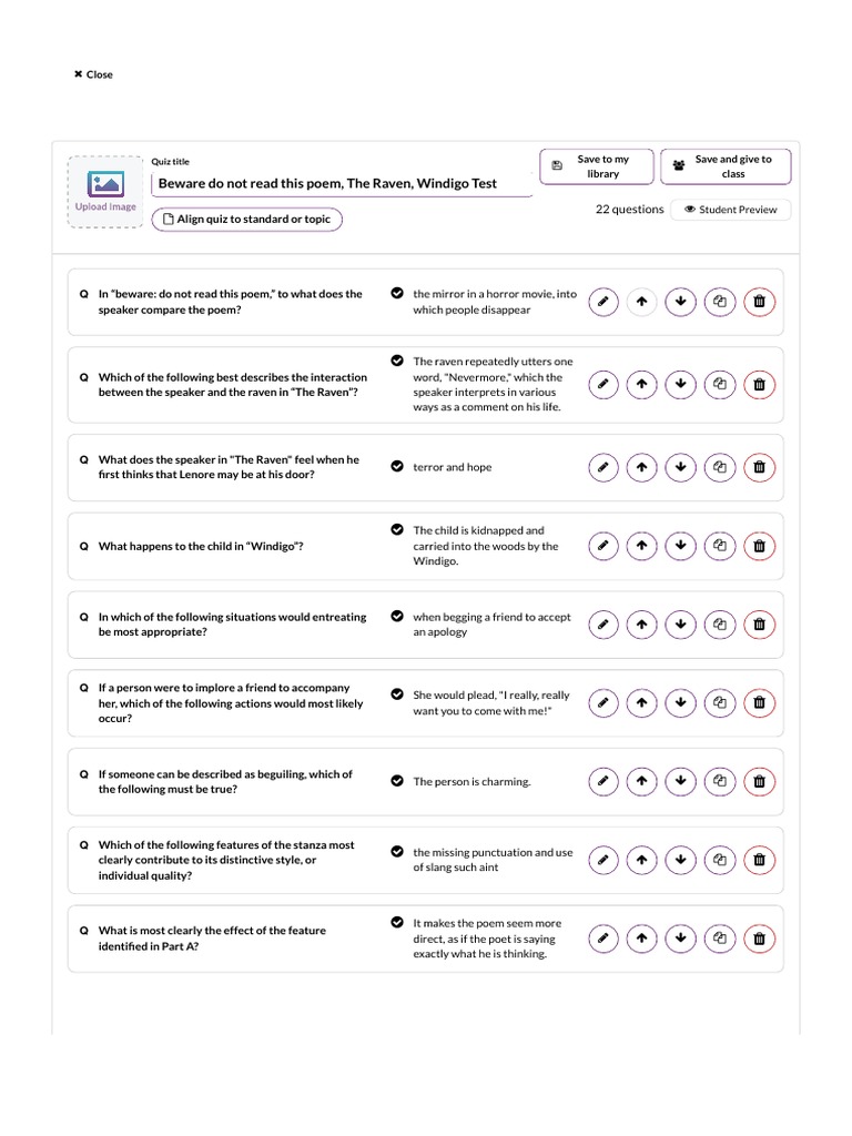 Beware Do Not Read This Poem, The Raven, Windigo Test: Close | PDF ...