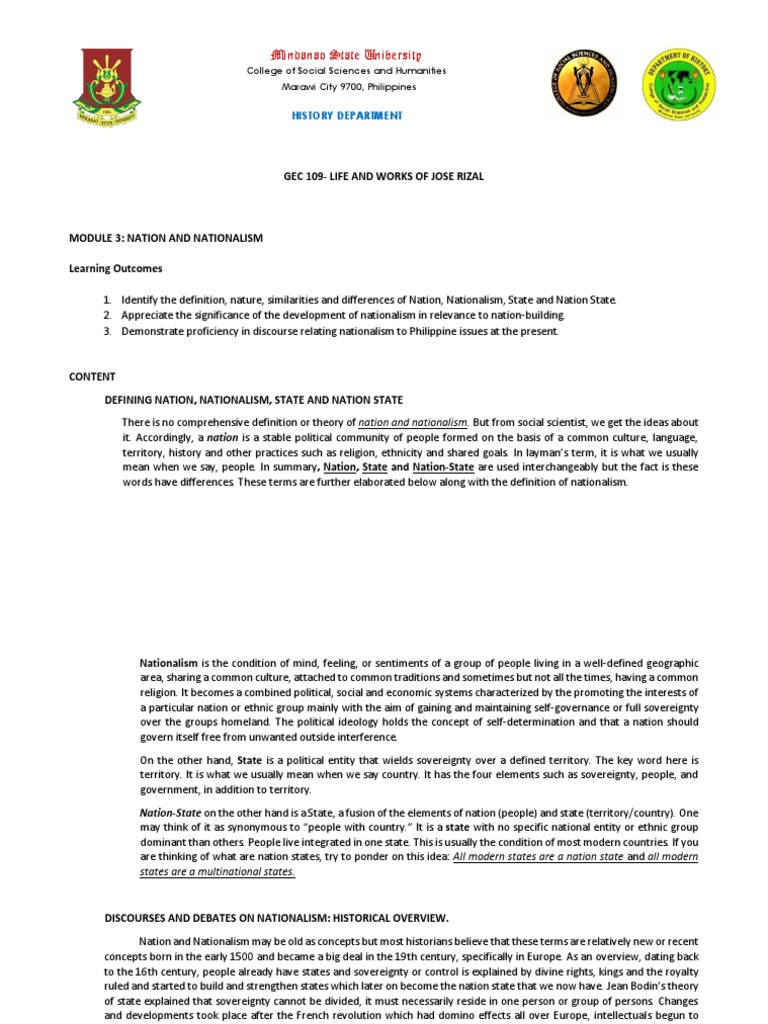 Understanding the Concepts of Nation, Nationalism, State and Nation ...