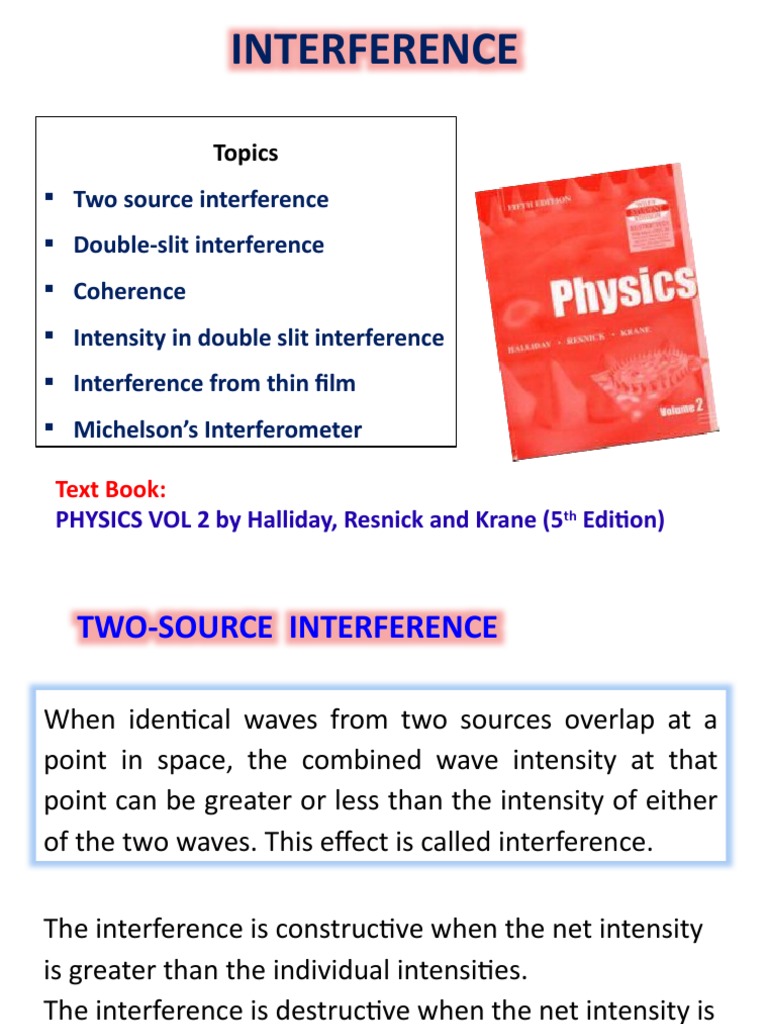1 Interference Official | PDF | Coherence (Physics) | Interferometry