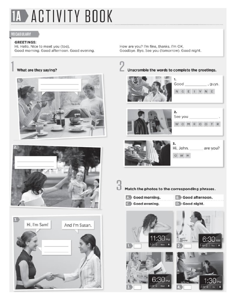 High Resolution 1 Unit 1 (1A) Workbook | PDF