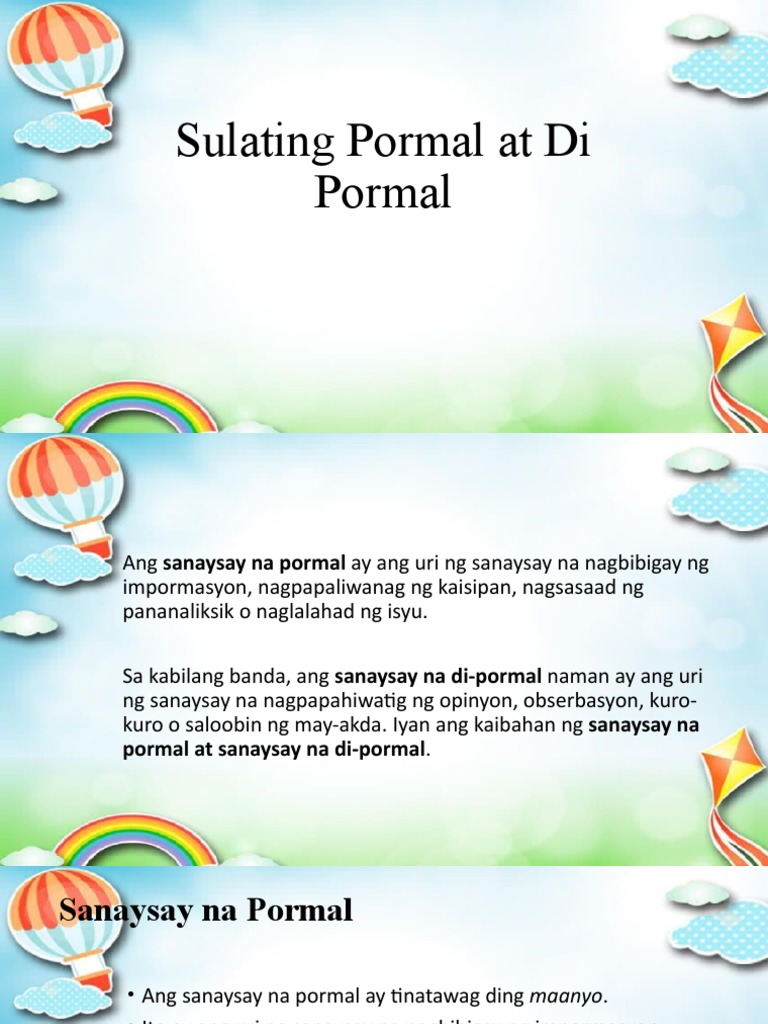 Sulating Pormal at Di Pormal | PDF