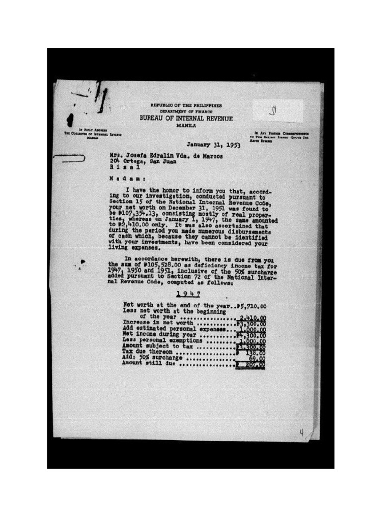 Pages From The BIR Letter To Josefa and Josefa's Response | PDF