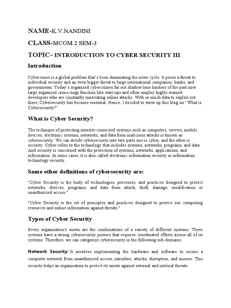Introduction To Cyber Security III | PDF | Computer Security | Security