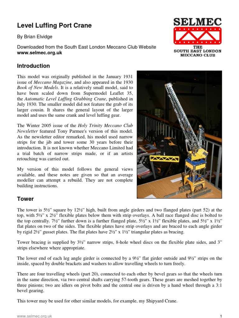Article 0008 Level Luffing Port Crane | PDF | Gear | Screw