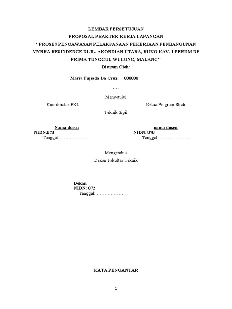 Proposal Pengajuan PKL | PDF