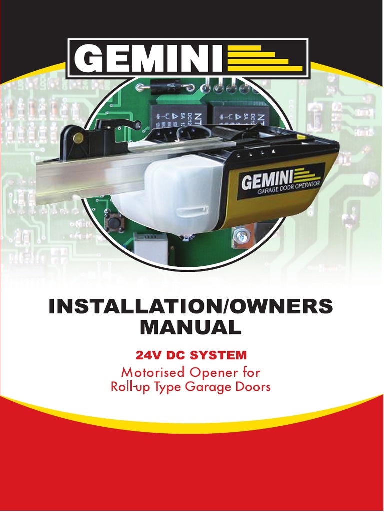 Gemini Roll Up Garage Door Operator Manual | PDF