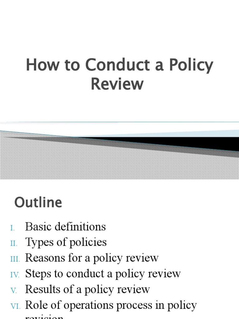 How To Conduct A Policy Review | PDF | Policy