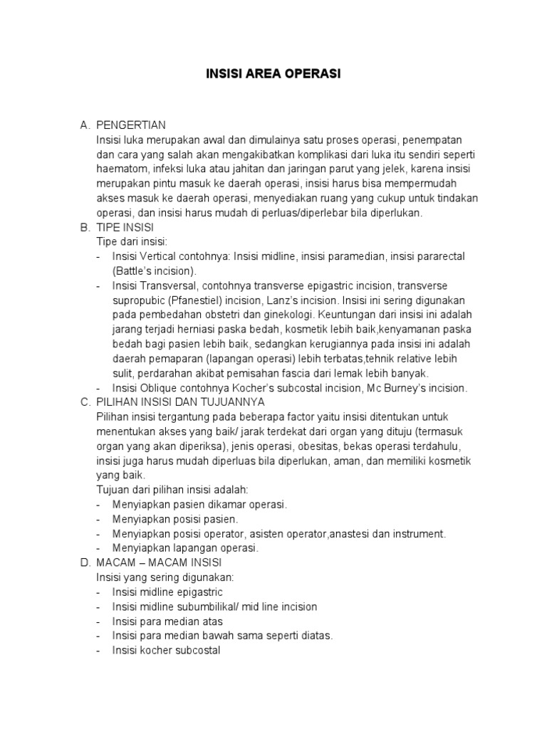 Insisi Area Operasi | PDF