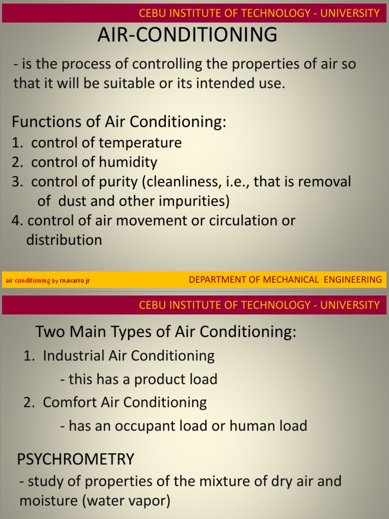 Functions of Air Conditioning | PDF | Humidity | Nature