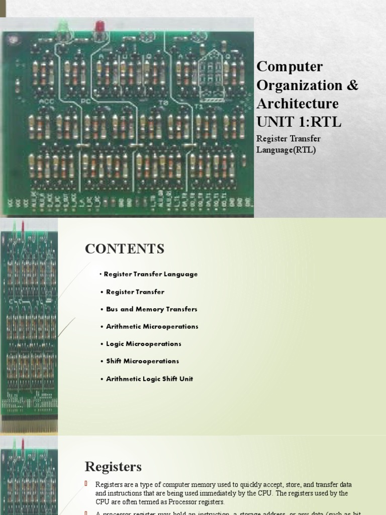 Register Transfer Language: An Introduction to the Fundamental Building Blocks of Computer ...