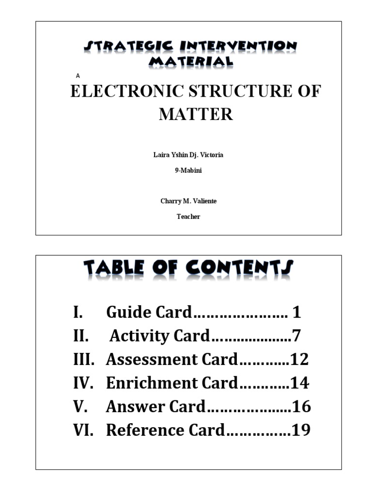 Electronic Structure of Matter | PDF | Atomic Nucleus | Atoms