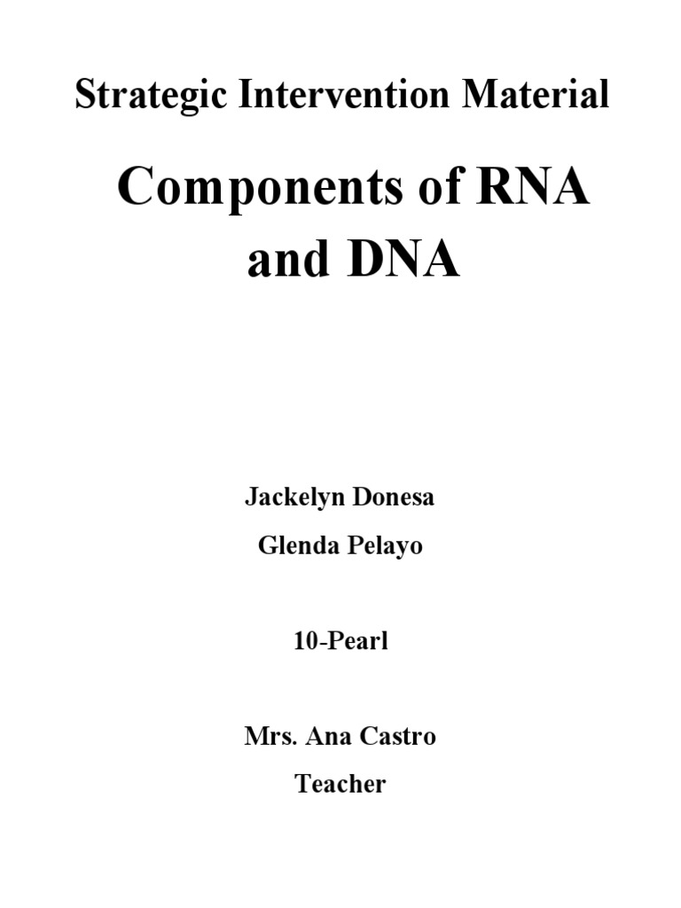 Components of RNA and DNA | PDF | Dna | Rna