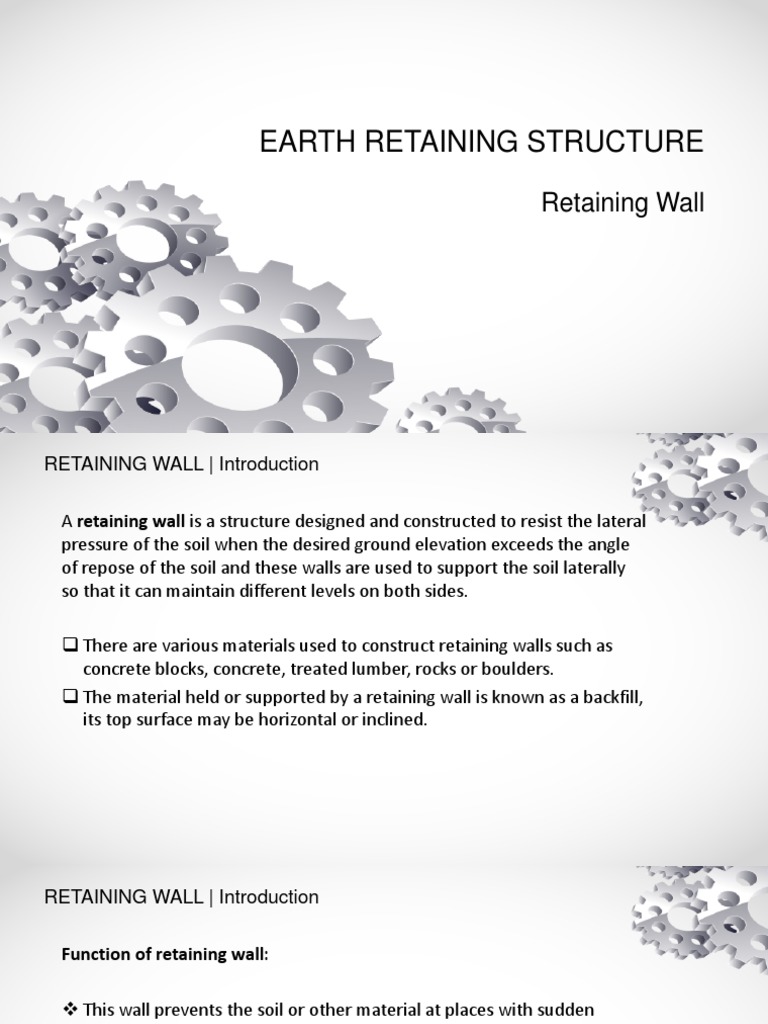 5.1 Earth Retaining Structure - Retaining Wall | PDF | Horticulture And ...