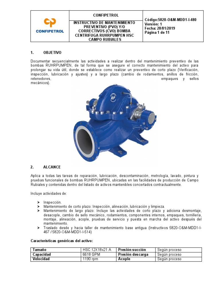 5820-O&M-MDD1-I-480 V1 - BOMBA CENTRIFUGA RUHRPUMPEN CPFs | PDF | Bomba ...
