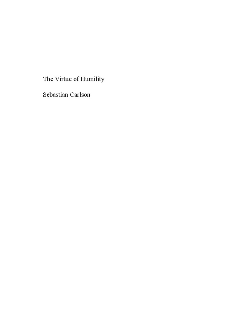 The Virtue of Humility | PDF | Humility | Virtue