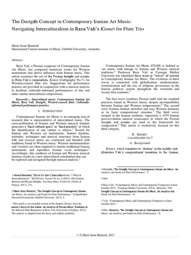 The Dastgah Concept in Contemporary Iran | PDF | Interval (Music ...