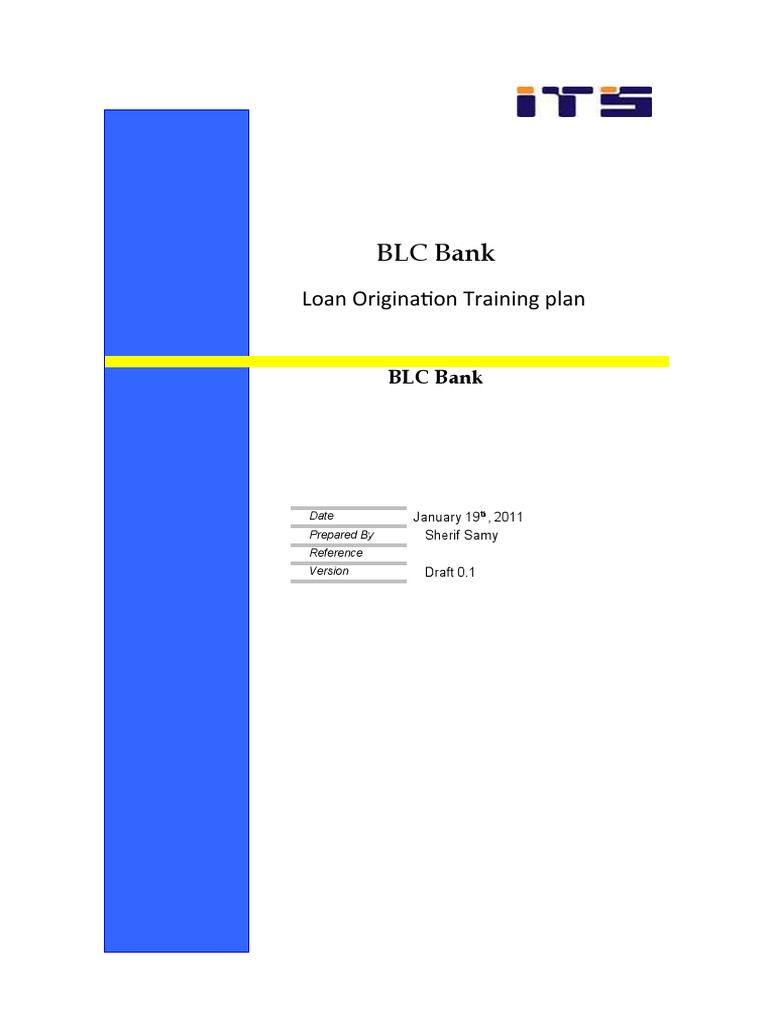 Loan Origination Training Plan | PDF | Loans | Finance & Money Management