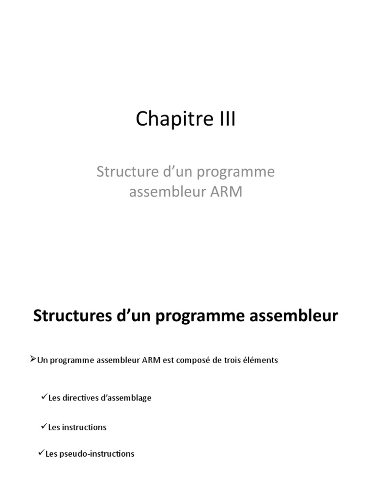 Chapitre 3 | PDF | Assembleur | Matériel informatique
