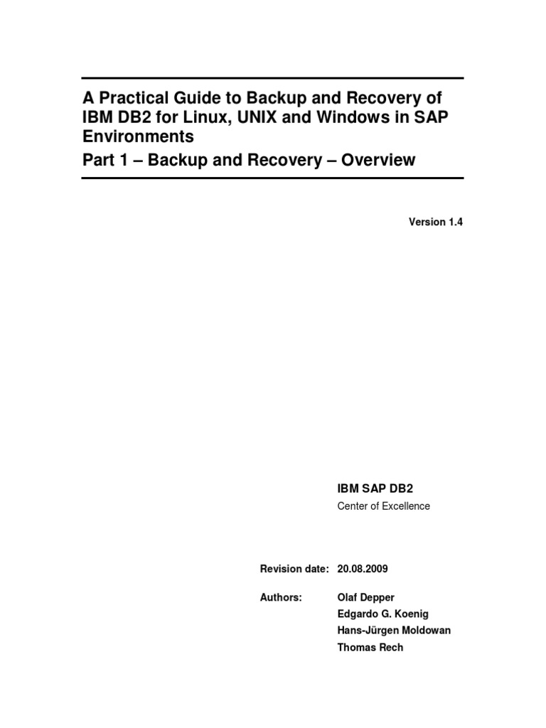 DB2 Backup Restore | PDF | Backup | Databases