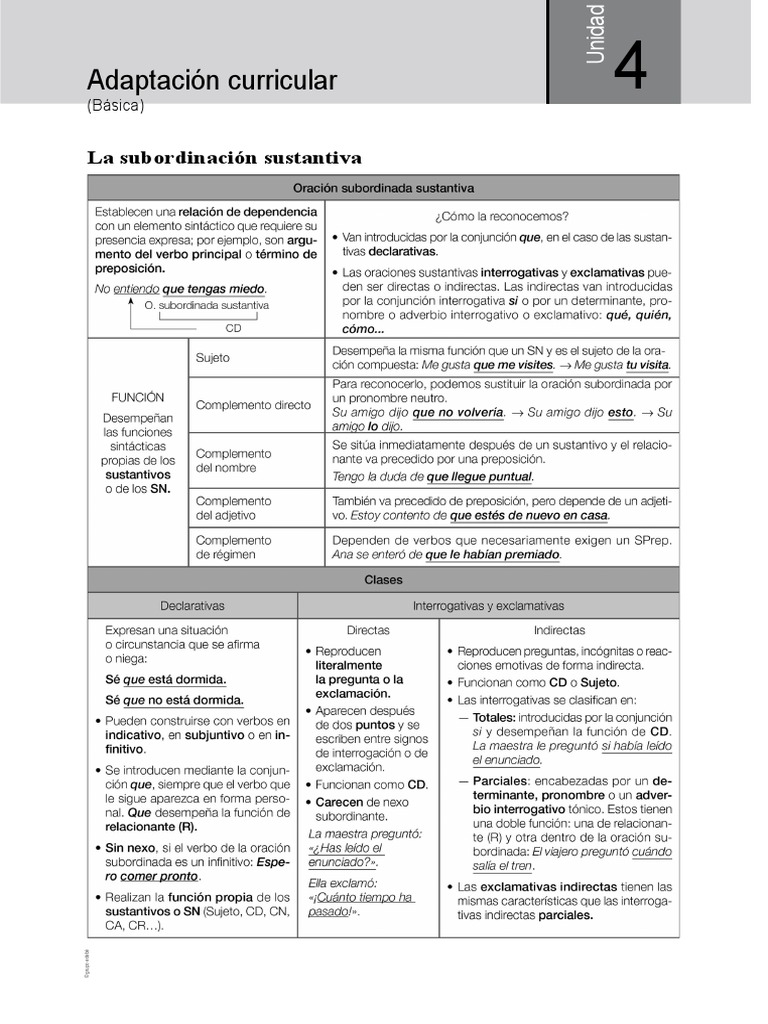 Ud4 Fichas Adaptacion Curricular Basica Leng Es4 2CdDm1R | PDF