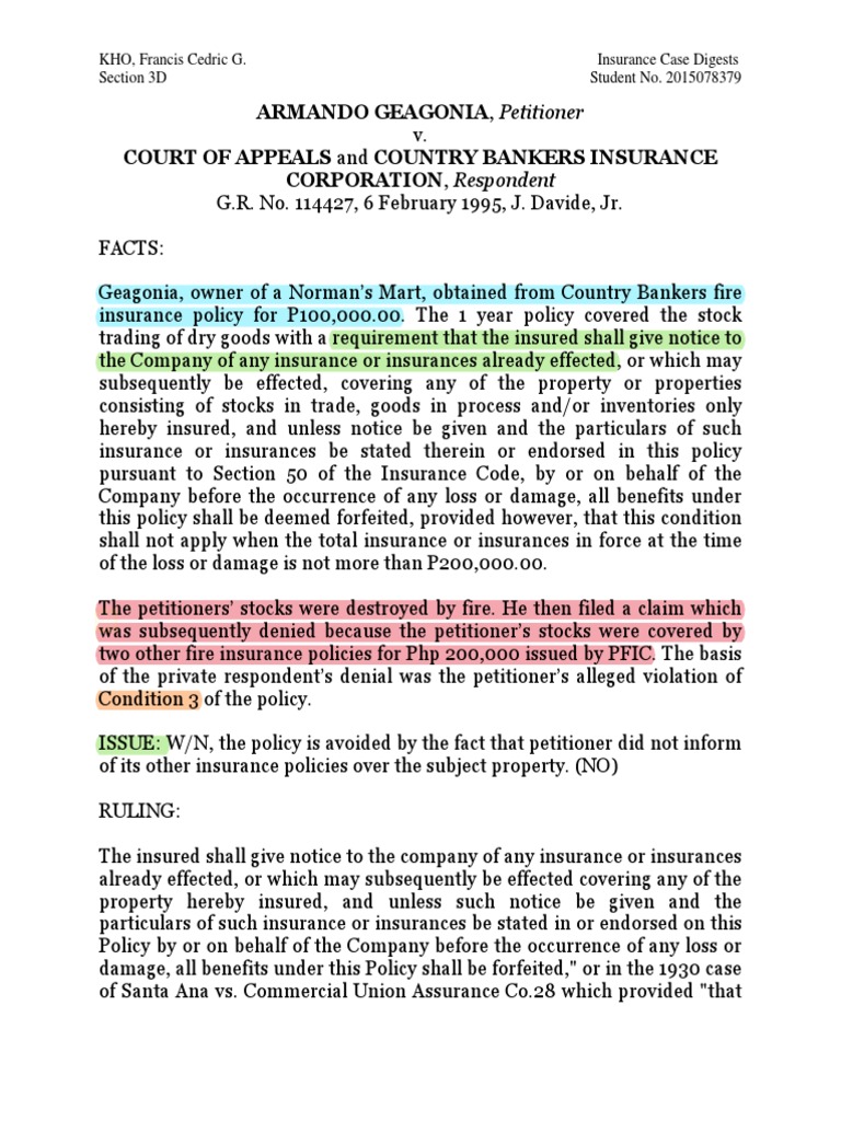 5 - Insurance Cases | PDF | Reinsurance | Insurance