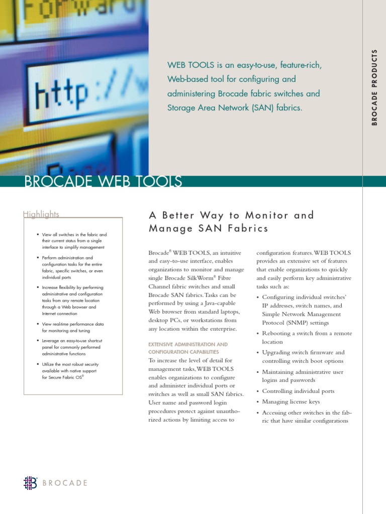 Brocade Web Tools: A Better Way To Monitor and Manage SAN Fabrics | PDF ...