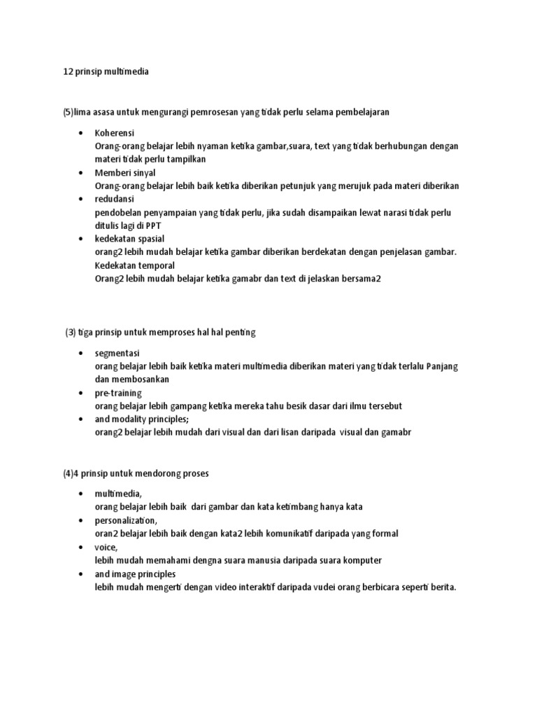 12 Prinsip Multimedia | PDF