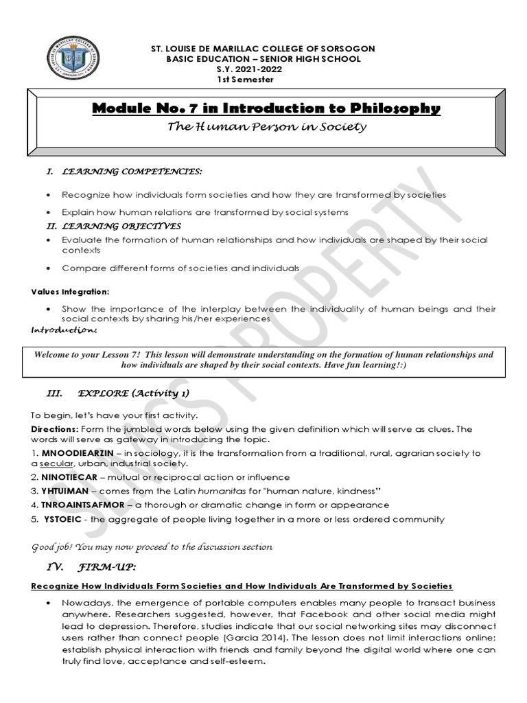 MODULE 7 Introduction To Philosophy | PDF | Modernization Theory ...