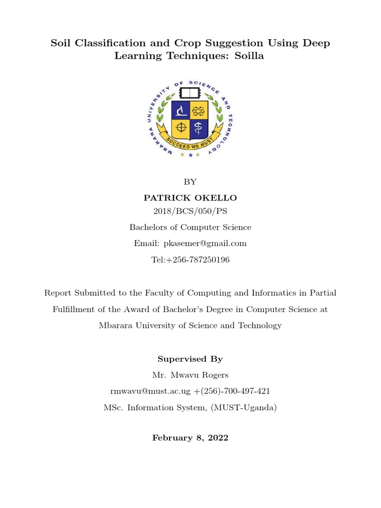 Soil Classification and Crop Suggestion Using Deep Learning Techniques: Soilla | PDF ...