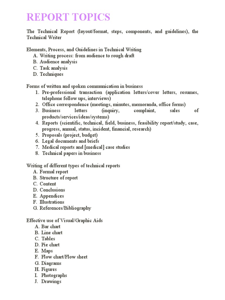 Technical Report Writing - Mba - Report Topics | PDF | Art