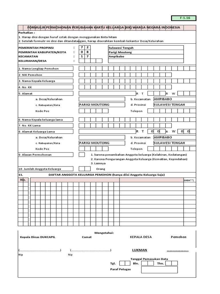 Format KK F16.15 Malik | PDF