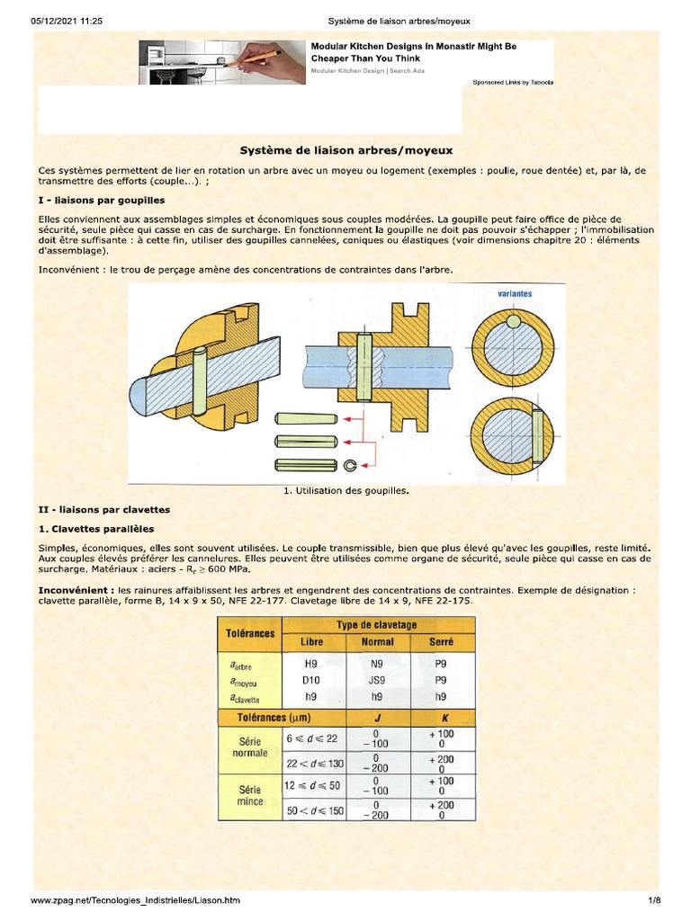 Système de Liaison Arbres - Moyeux | PDF