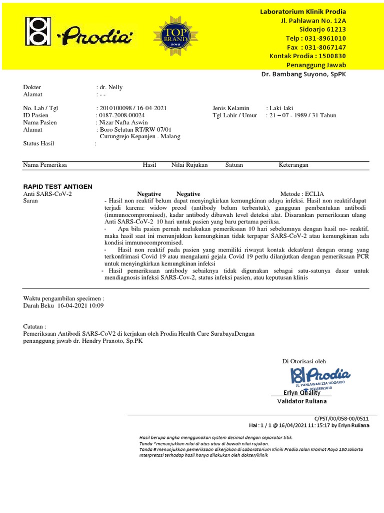 Prodia - Nizar Aswin | PDF