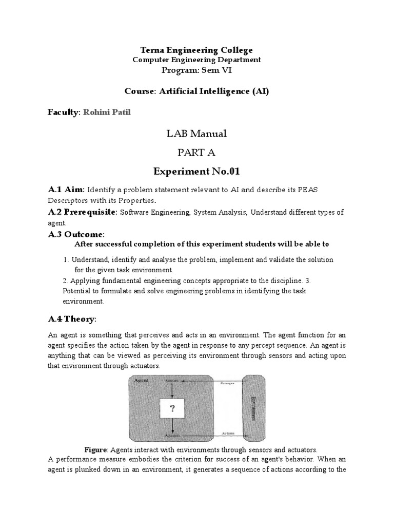 LAB Manual Part A: Experiment No.01 | PDF | Artificial Intelligence ...
