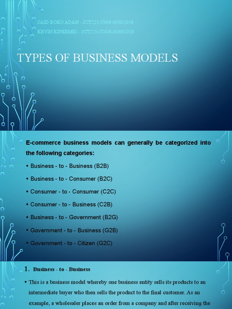 Types of Business Models | PDF | Business Economics | Business Process