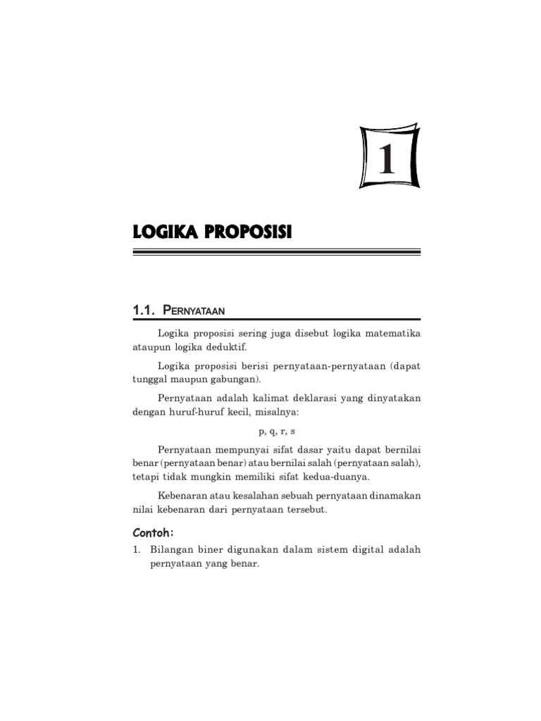 Materi Matematika Diskrit - Logika Proposisi | PDF