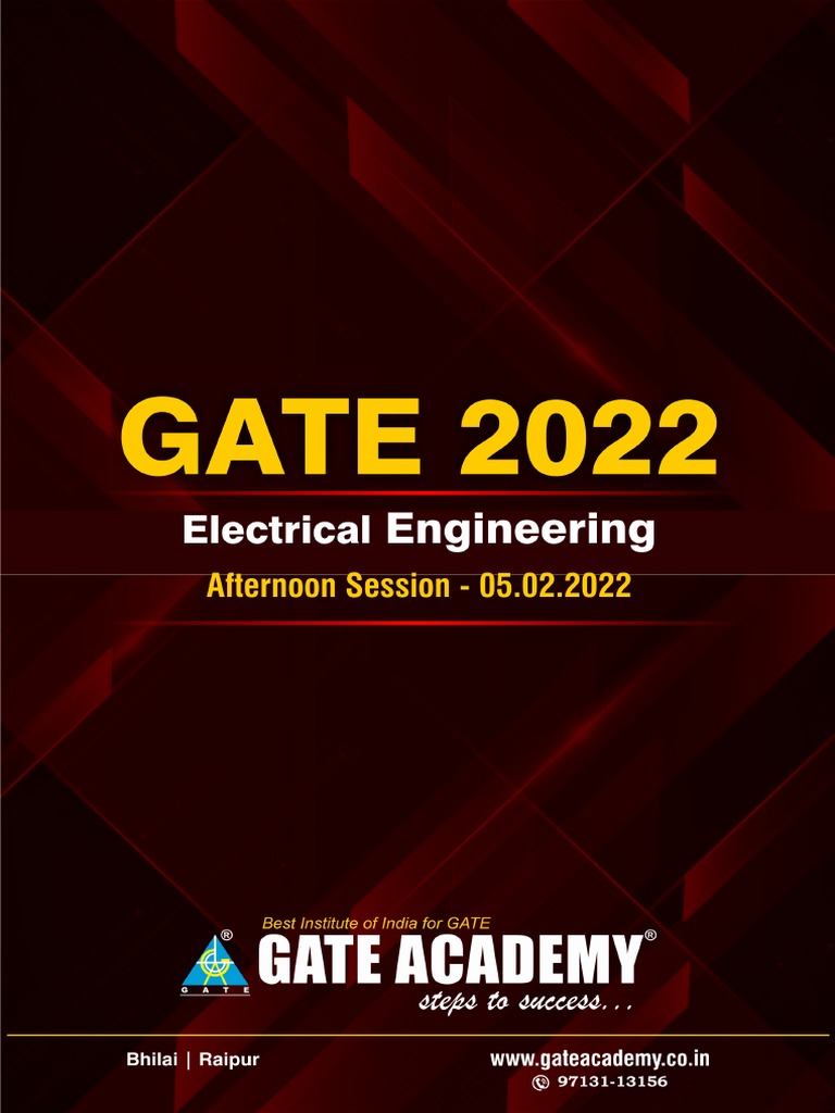 GATE 2022 Electrical Engineering Afternoon Session Questions | PDF | Power Electronics | Power ...